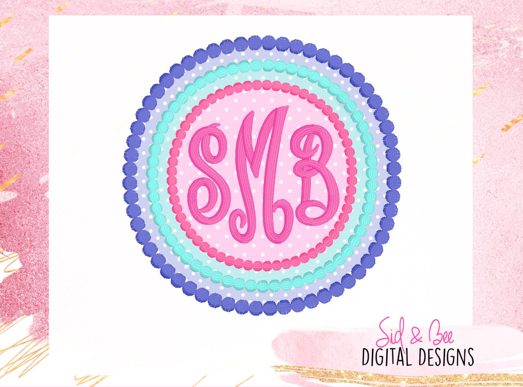 Monogram Frame, Rainbow Monogram, Monogram, Applique, Embroidery Design ...