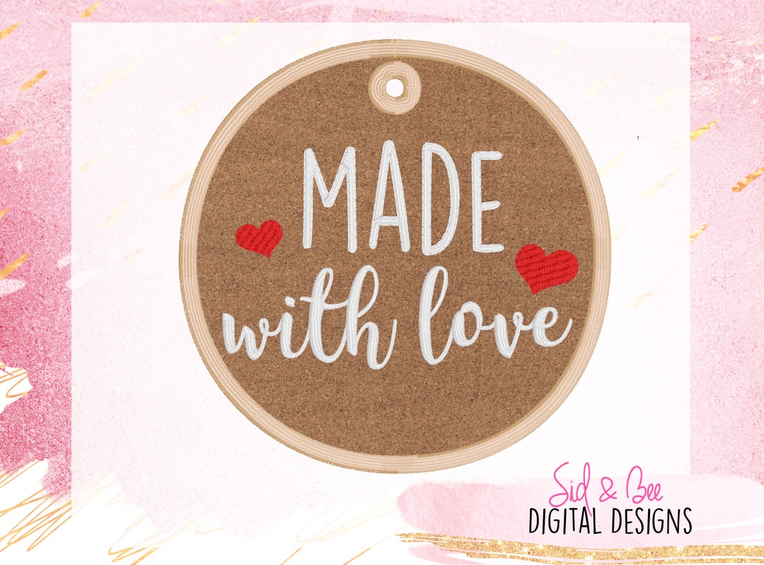 Gift Tag, in the Hoop, Applique, Machine Embroidery Design, Tag , Hand ...