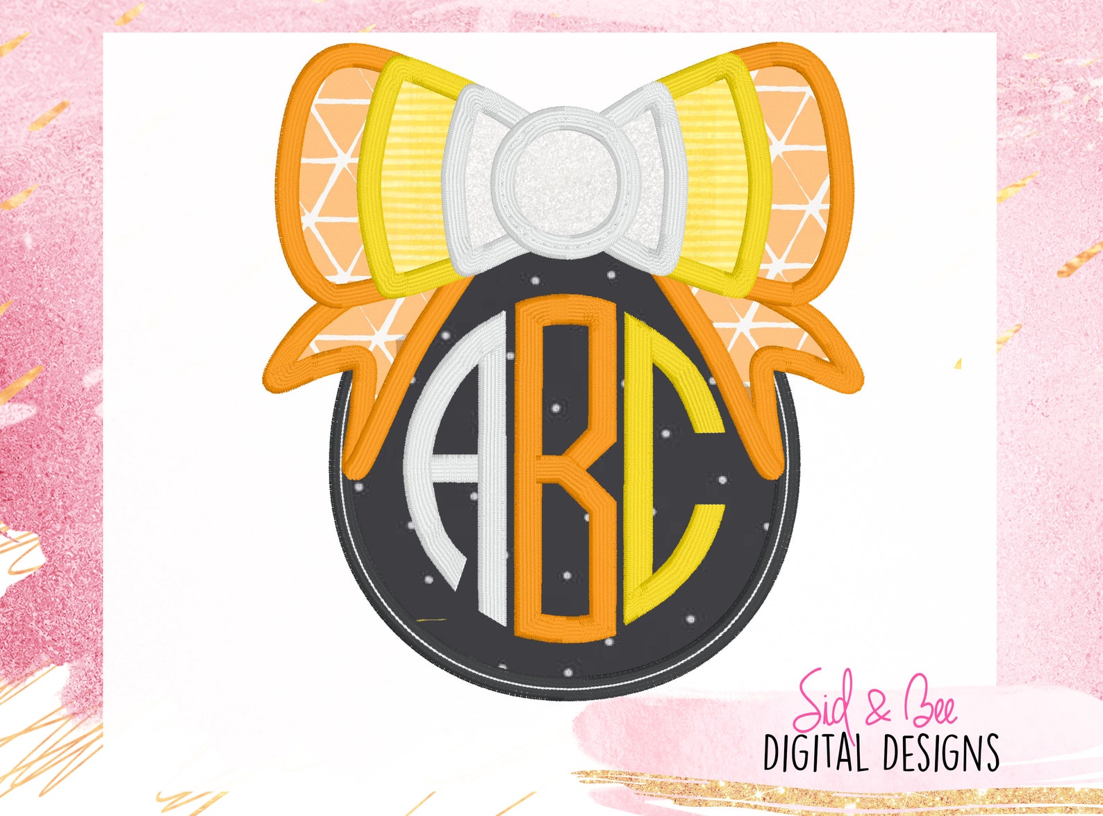 Candy Corn Bow Applique Halloween Embroidery Spooky Bow - Etsy