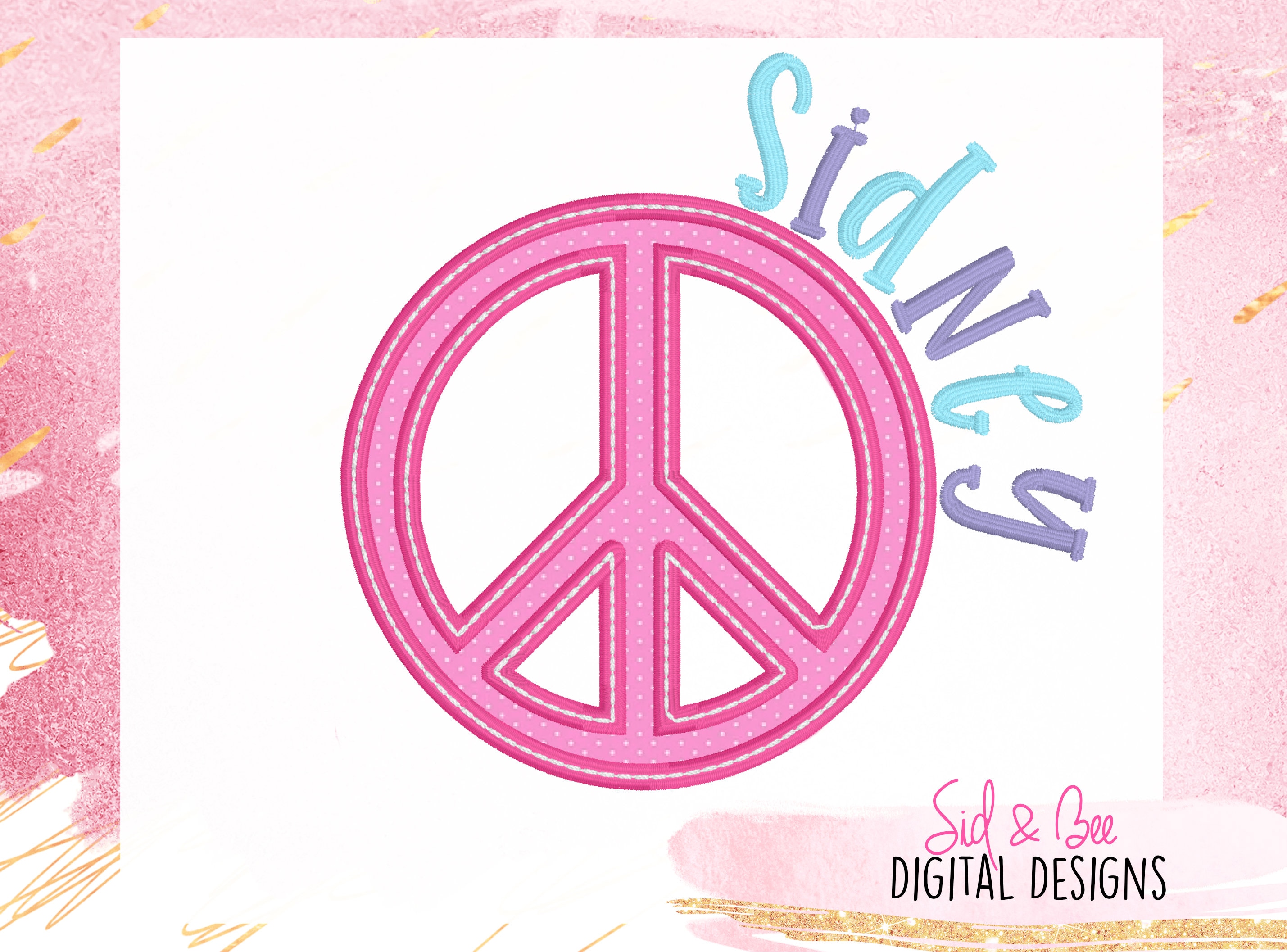 Peace Sign Applique, Peace, Hippie, 70's, 60's, Peace Applique, Love ...