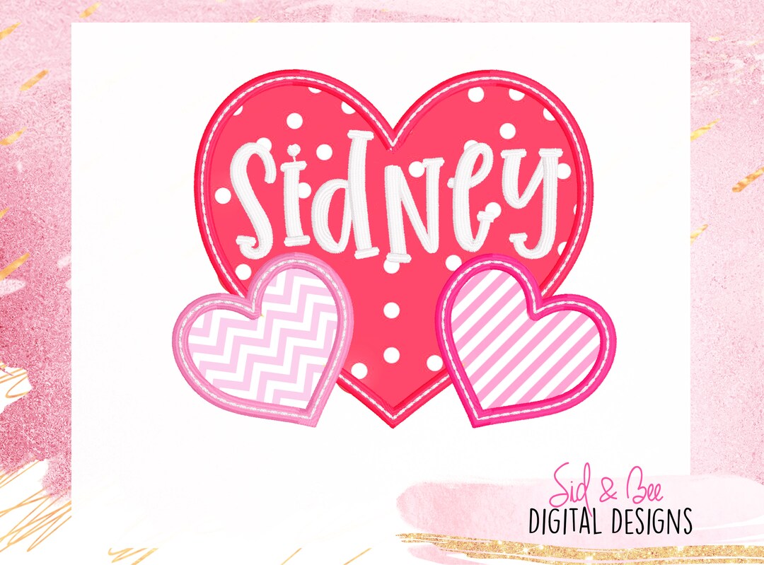 Trio Heart, Trio, Applique Design, Valentines Applique, Heart Applique ...