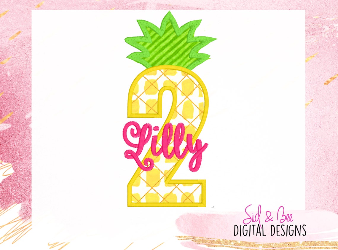 Pineapple, Second Birthday, Two Pineapple, Pineapple Applique ...