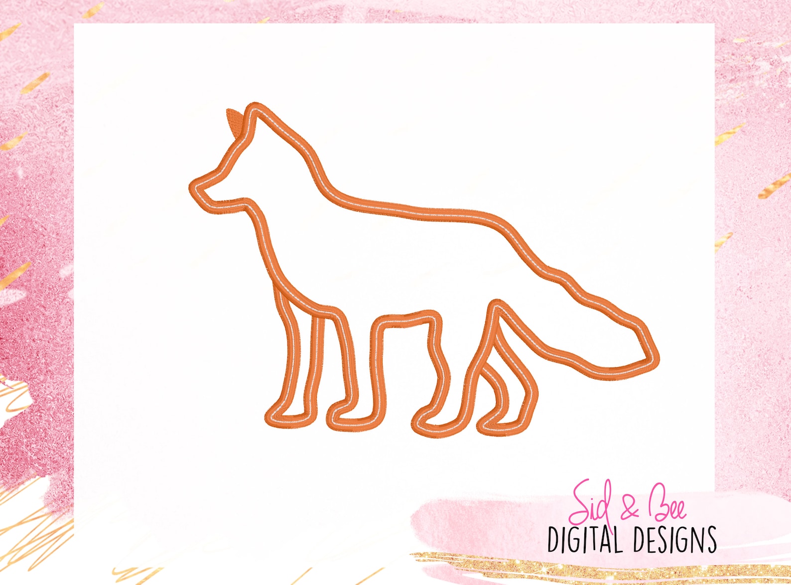 Fox Applique, Fox Silhouette Applique Design, Fox Embroidery, Wild One ...