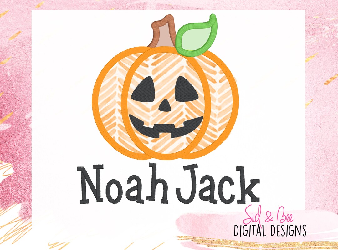 Pumpkin Applique Design, Jack O Lantern, Pumpkin, Halloween Applique ...