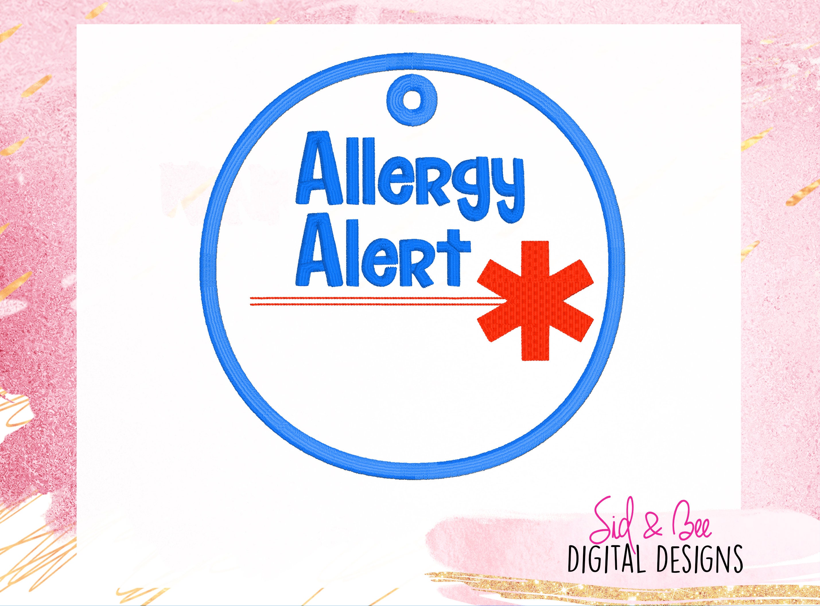 Allergy Band Allergy Tag Allergy Alert In the Hoop | Etsy