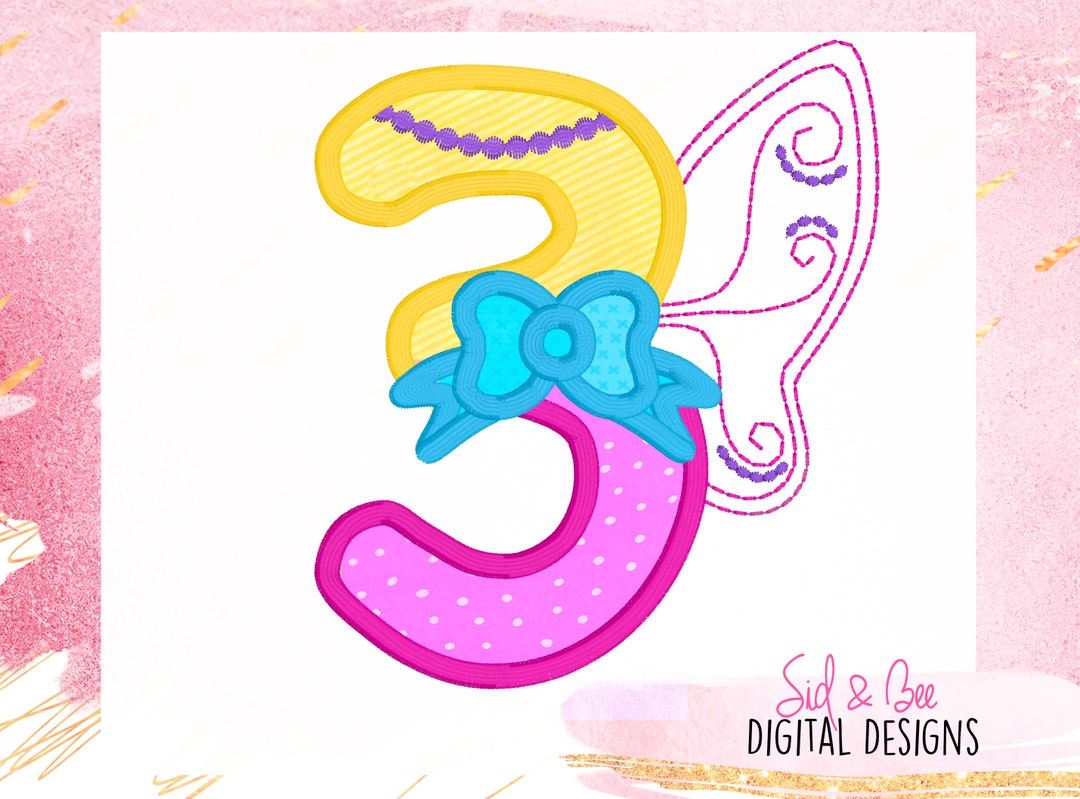 Fancy Number, Third Birthday, Three Applique, Fancy Applique ...