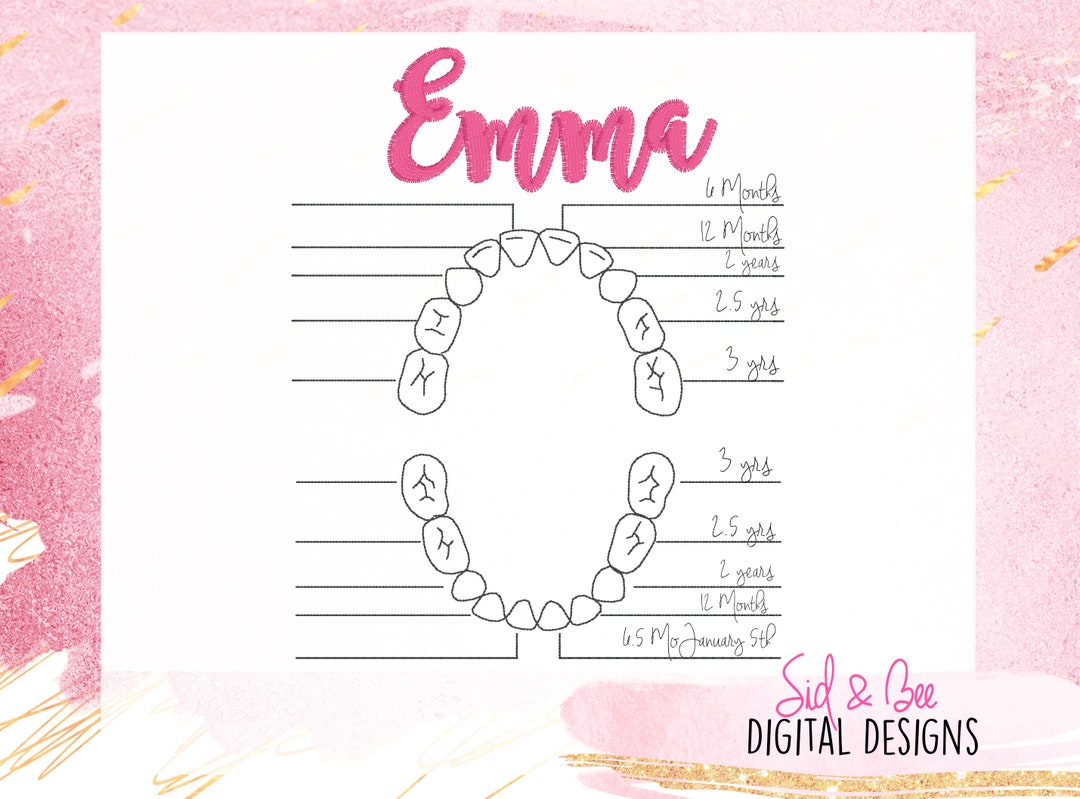 Tooth Chart, Tooth Fairy, Chart, Teeth, Tooth Embroidery, Molar ...