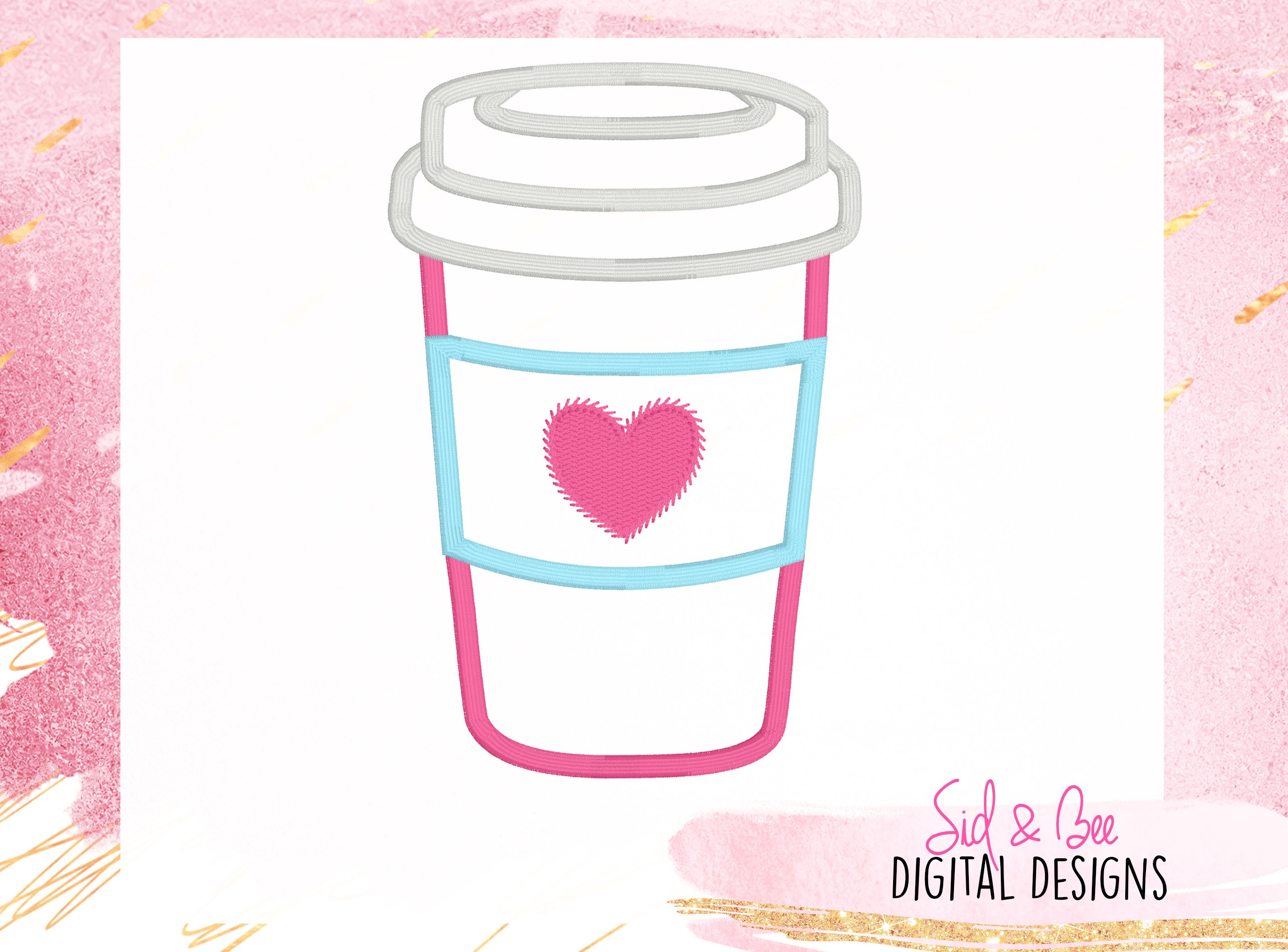 Coffee Coffee Cup Coffee Mug Coffee Applique Latte Travel - Etsy