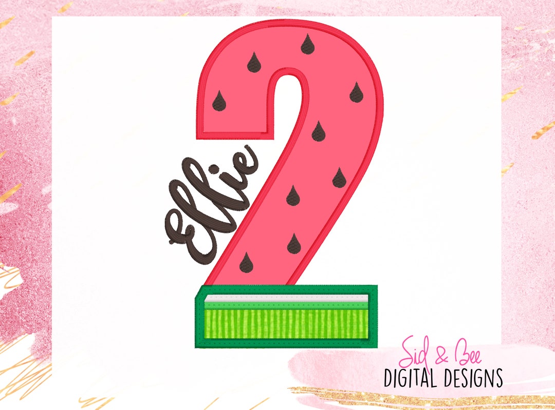 Watermelon Number, Embroidery Applique, Watermelon, Number Applique ...