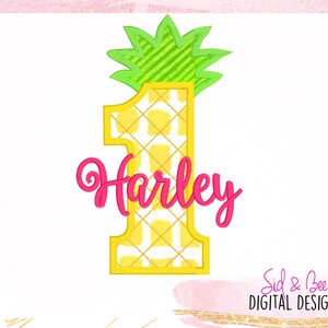 Applique Numbers Set, Embroidery Numbers, Birthday, Pineapple, Applique ...