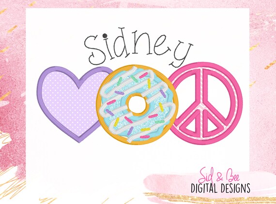 Donut Peace Love Donuts Donut With Sprinkles Donut | Etsy