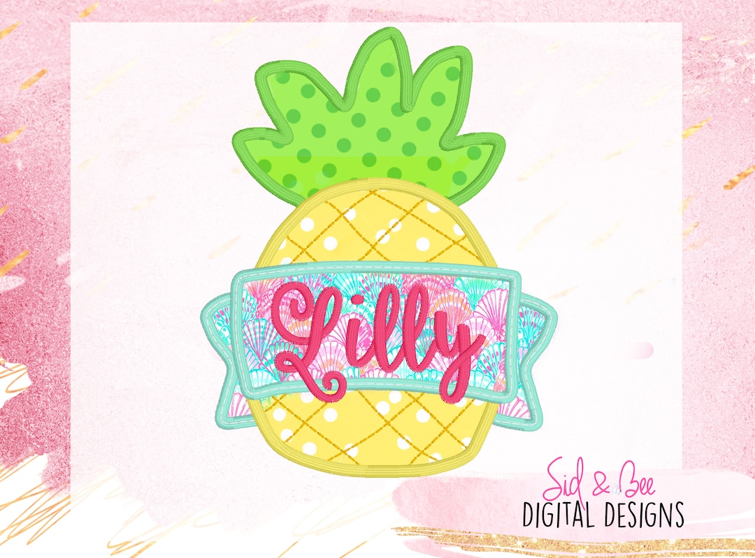 Pineapple, Monogram Frame, Banner, Spring Break, Vacation, Pineapple ...