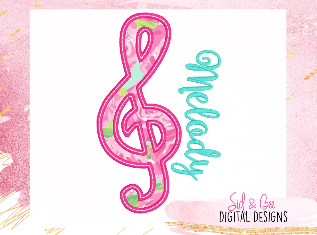 Music, Embroidery, Treble Clef Applique, Note, Eighth Note, Music ...