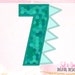 Seventh Birthday Dinosaur Number Applique Birthday Seven - Etsy