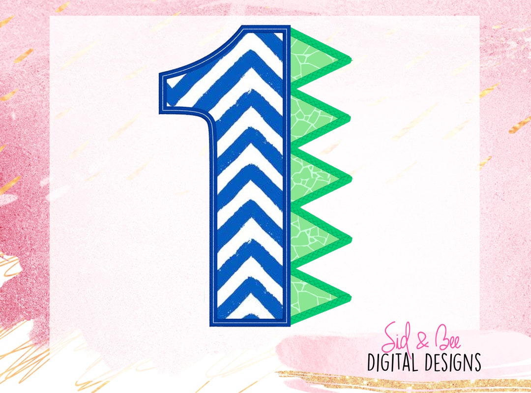 First Birthday, Dinosaur, Number Applique, Birthday, One, Dinosaur ...