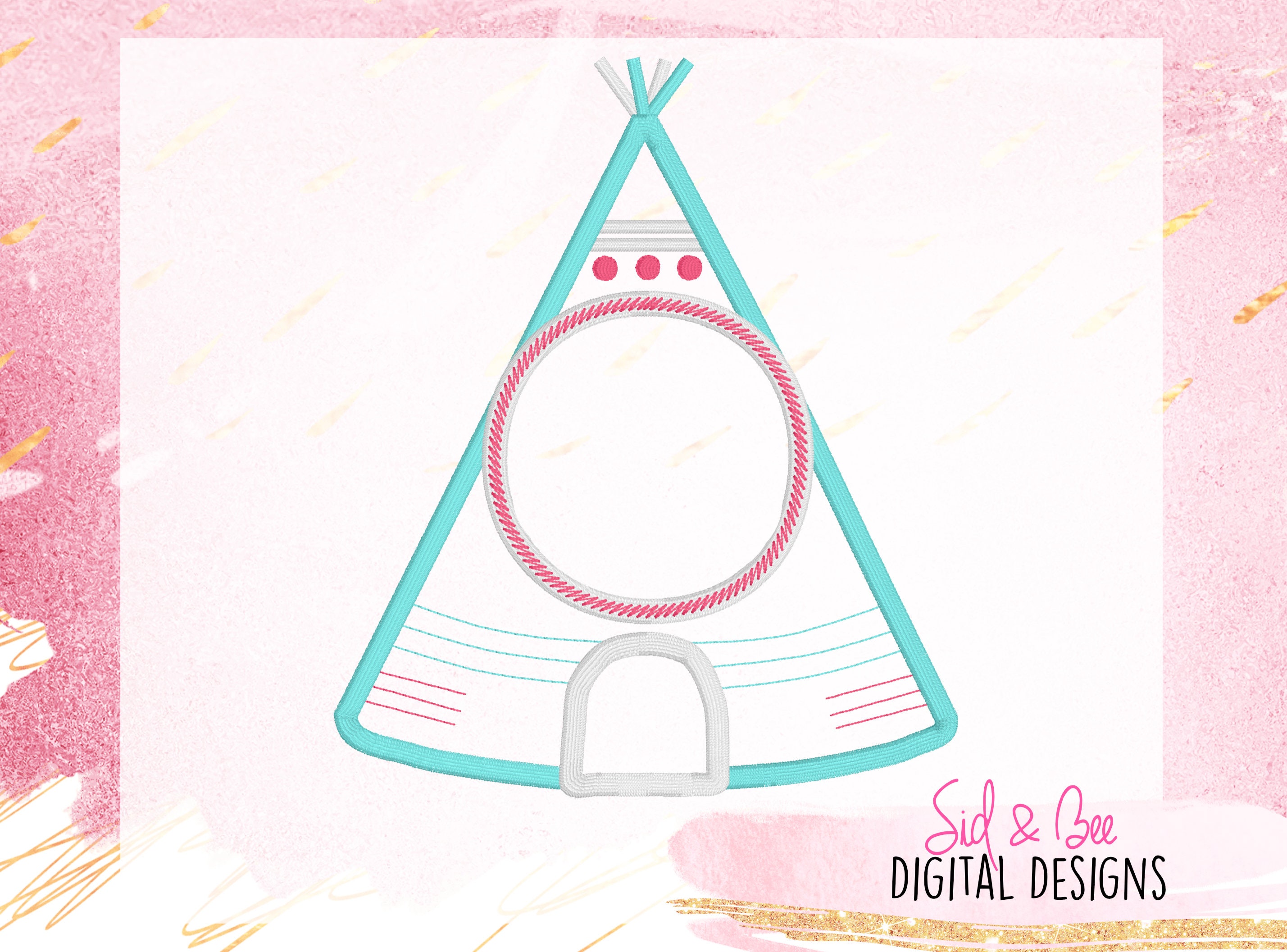 Teepee, Teepee Applique, Tee Pee, Teepee Embroidery, Monogram, Indian ...