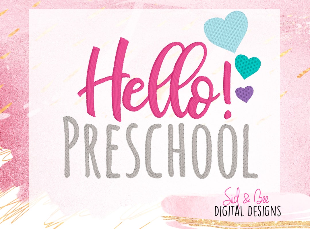 Hello Preschool, Embroidery Design, Modern Embroidery, Preschooler ...