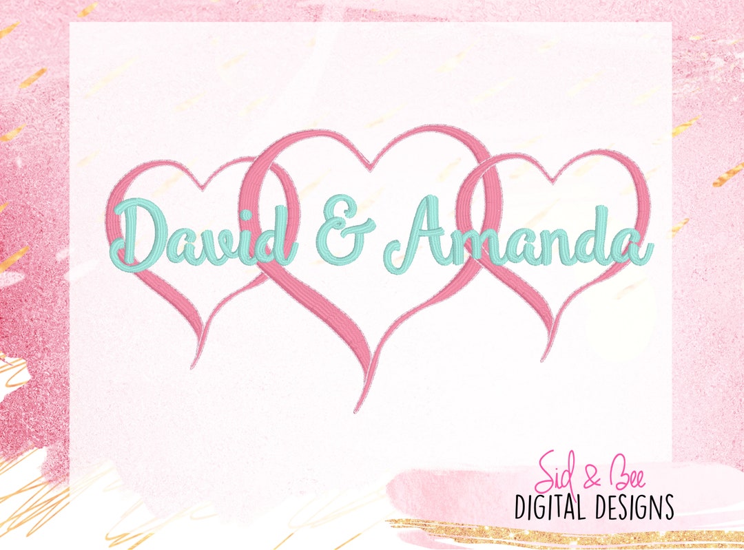 Hearts, Linked Hearts, Heart Design, Embroidery Hearts, Embroidery ...