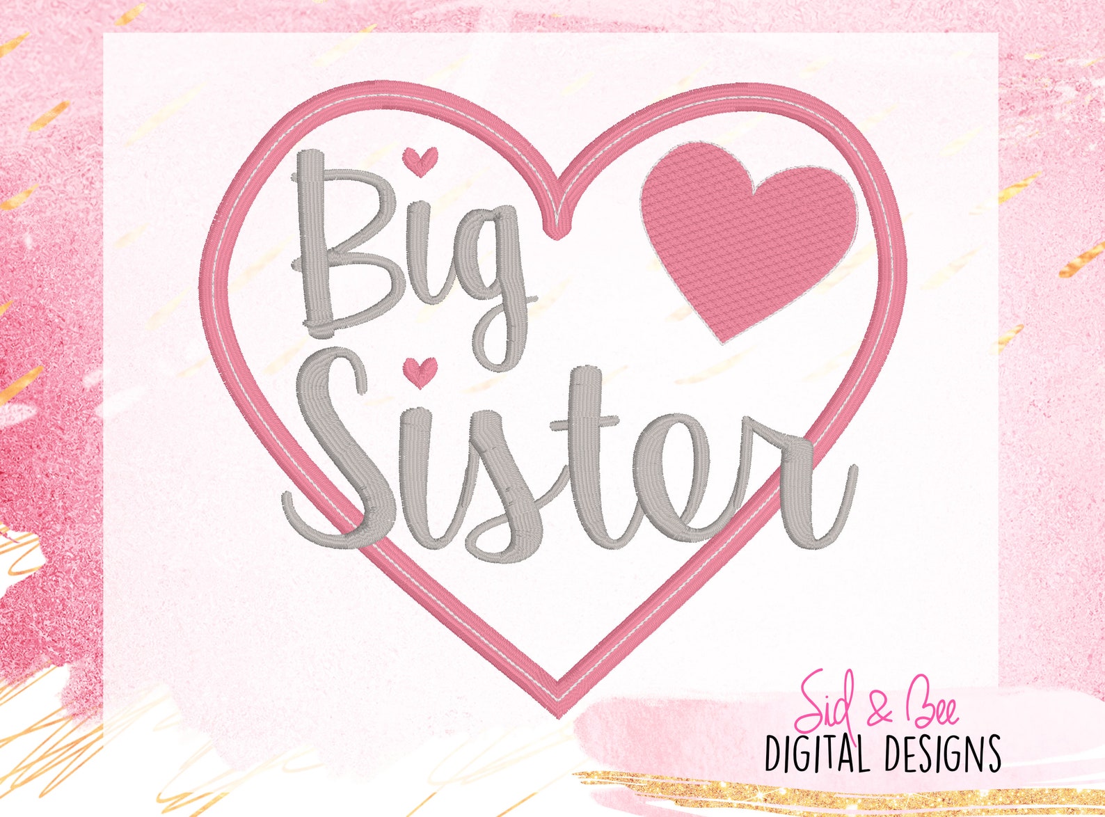 Big Sister Heart Applique Baby Baby Girl New Baby Big - Etsy