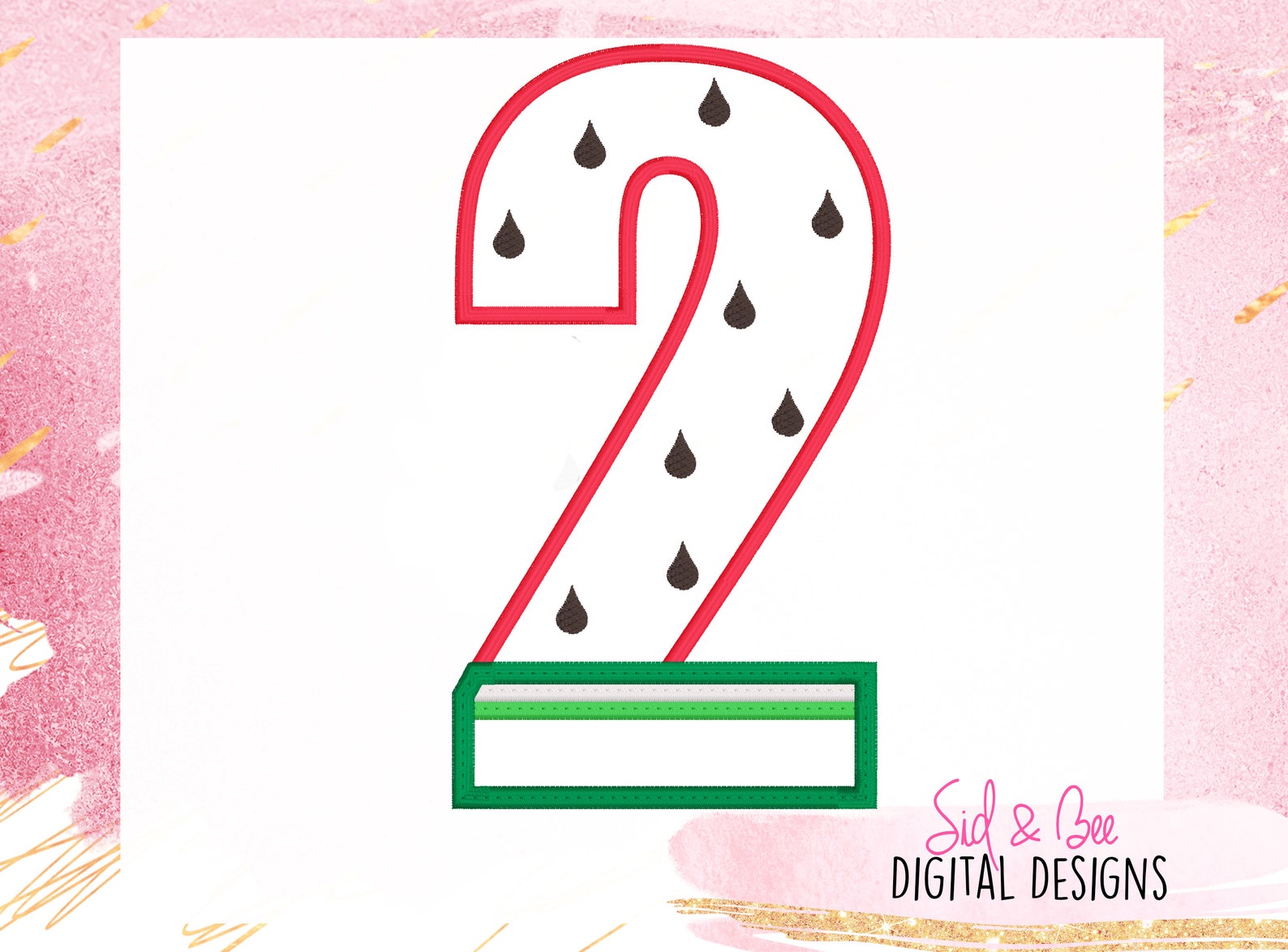 Watermelon Number Embroidery Applique Watermelon Number | Etsy