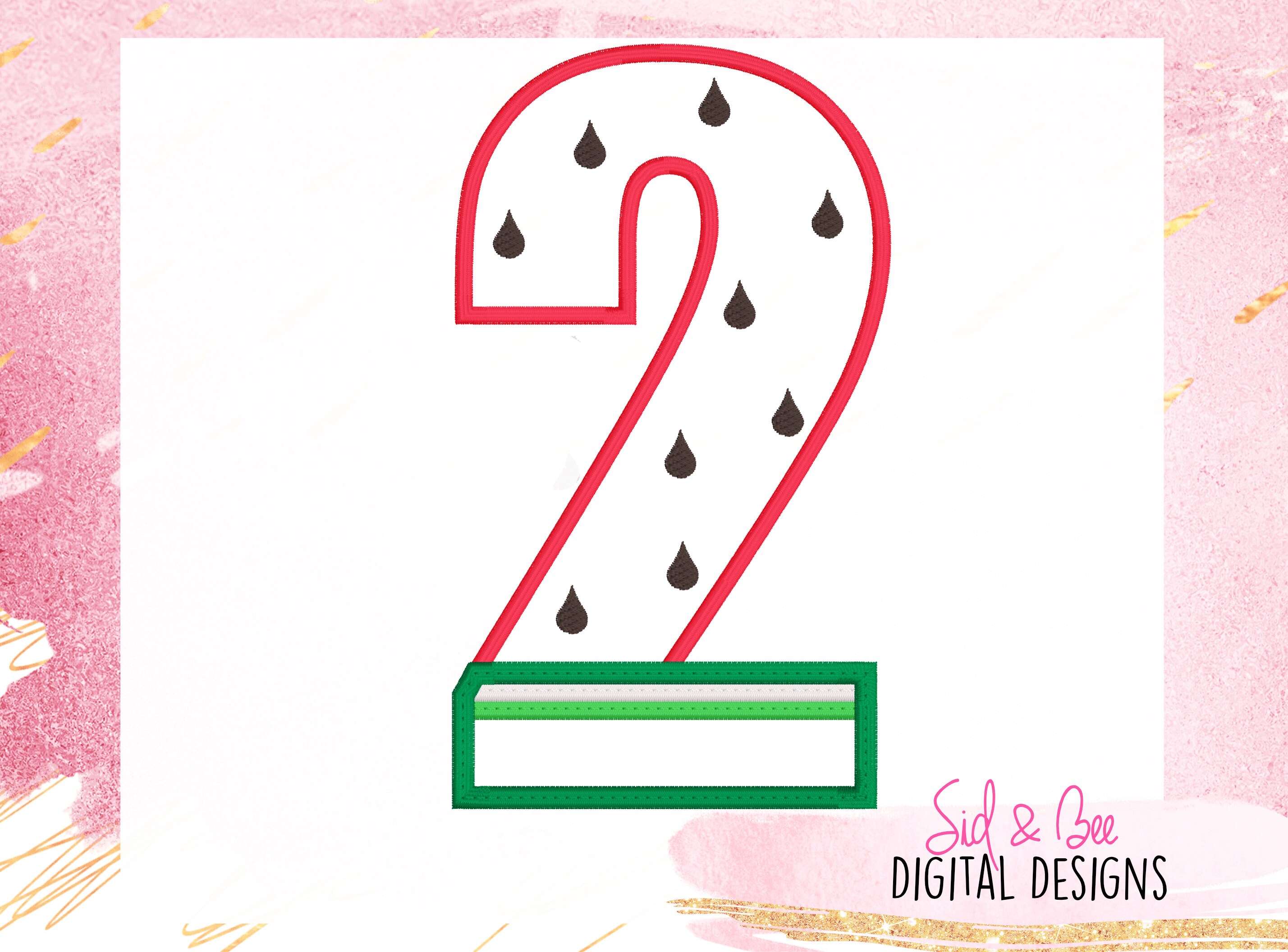 Watermelon Number Embroidery Applique Watermelon Number | Etsy