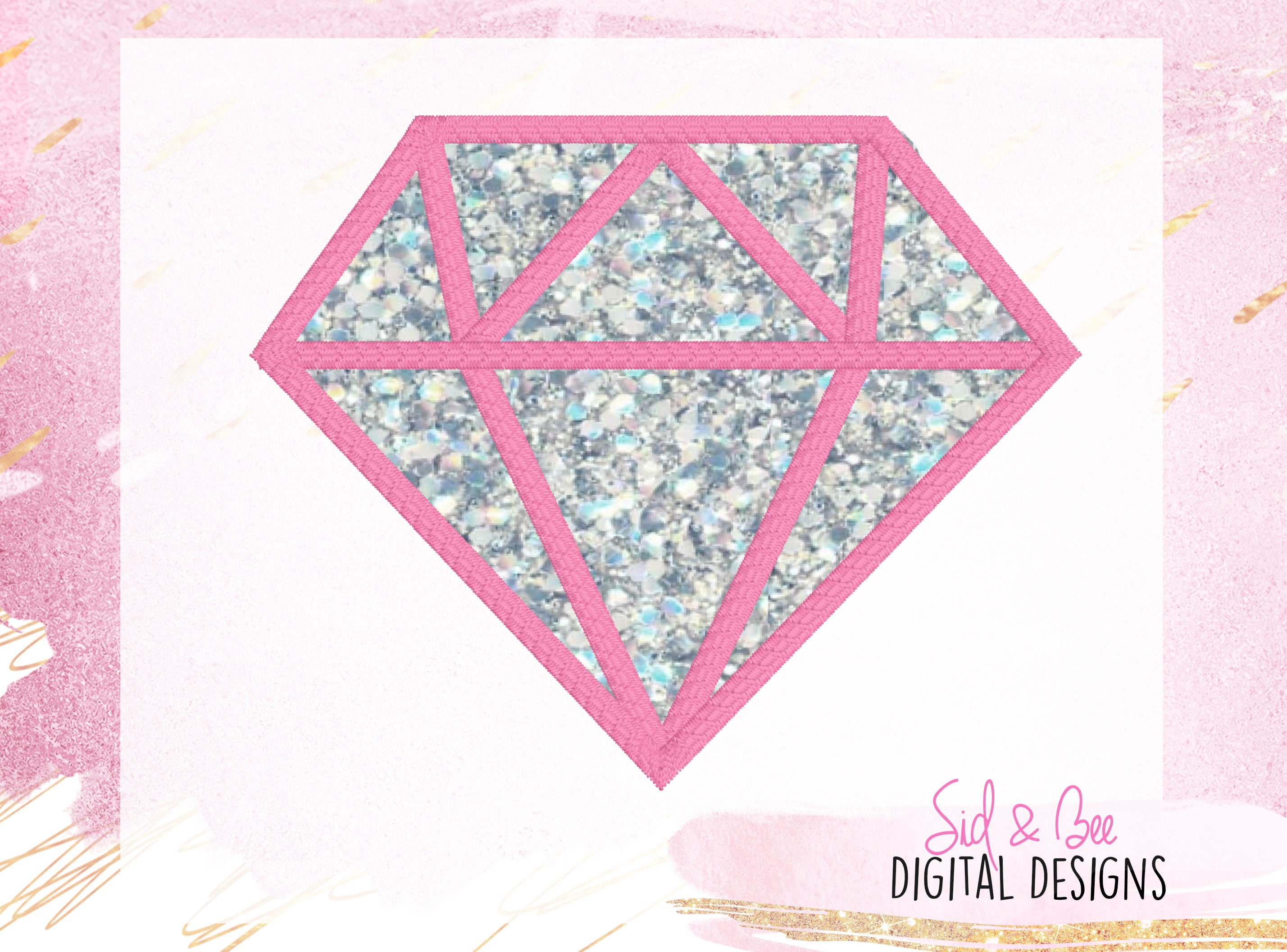 Diamond Diamond Applique Cute Girls Bling Applique - Etsy