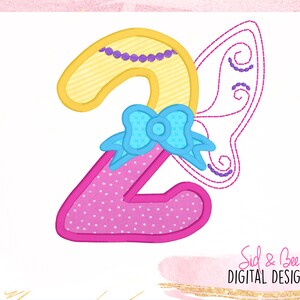 Fancy Number, Second Birthday, Two Applique, Fancy Applique, Embroidery ...