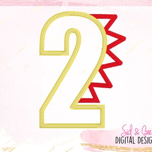 Second Birthday, Dinosaur, Number Applique, Birthday, Two, Dinosaur ...