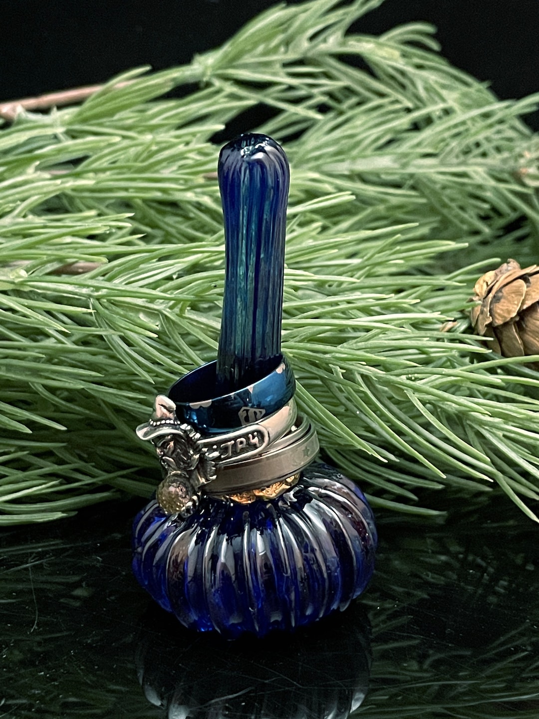 Cobalt Blue Glass Ring Holder - Etsy