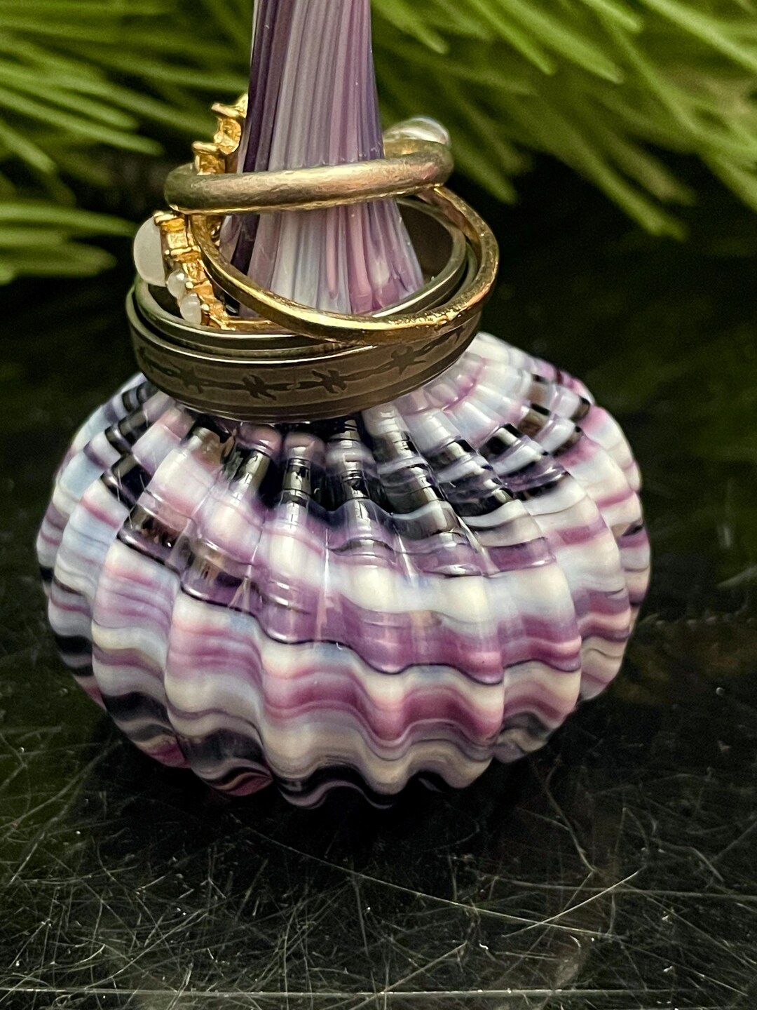 Purple Swirl Agate Glass Ring Holder - Etsy