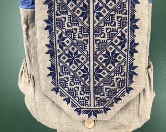 Embroidered Backpack - Etsy