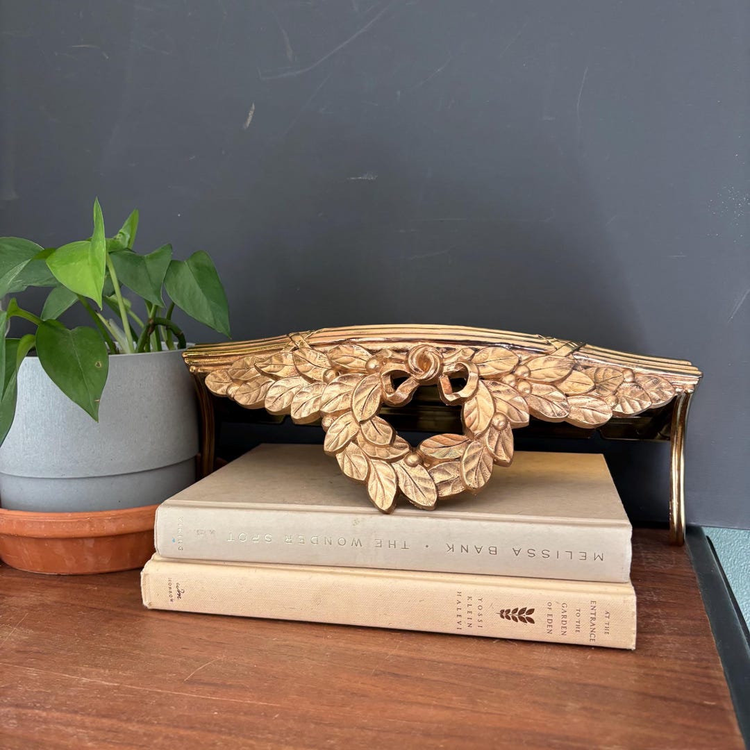 Vintage Gold Bow/leaves Homco Wall Shelf - Etsy