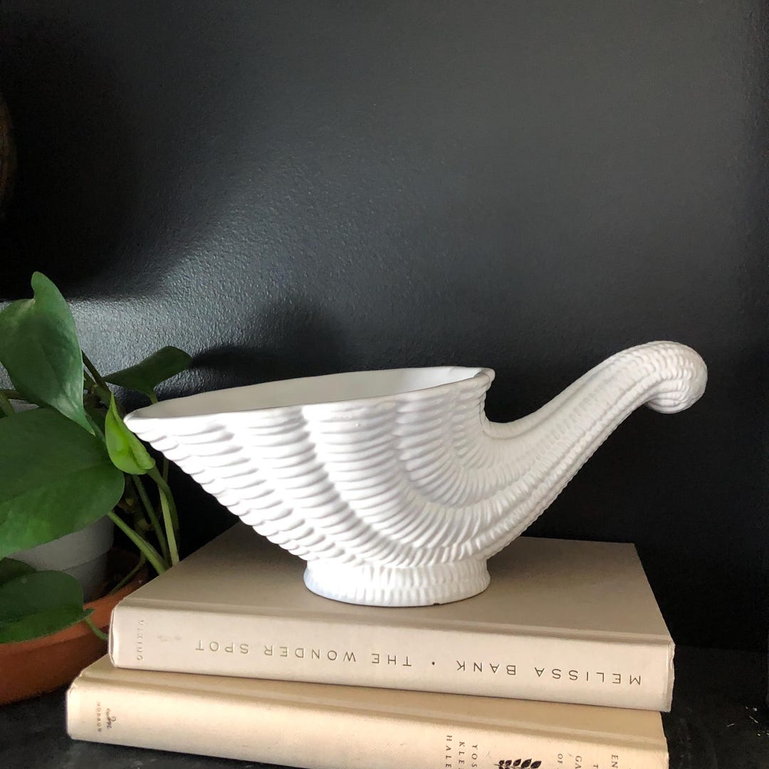 Vintage Ceramic Cornucopia Bowl - Etsy
