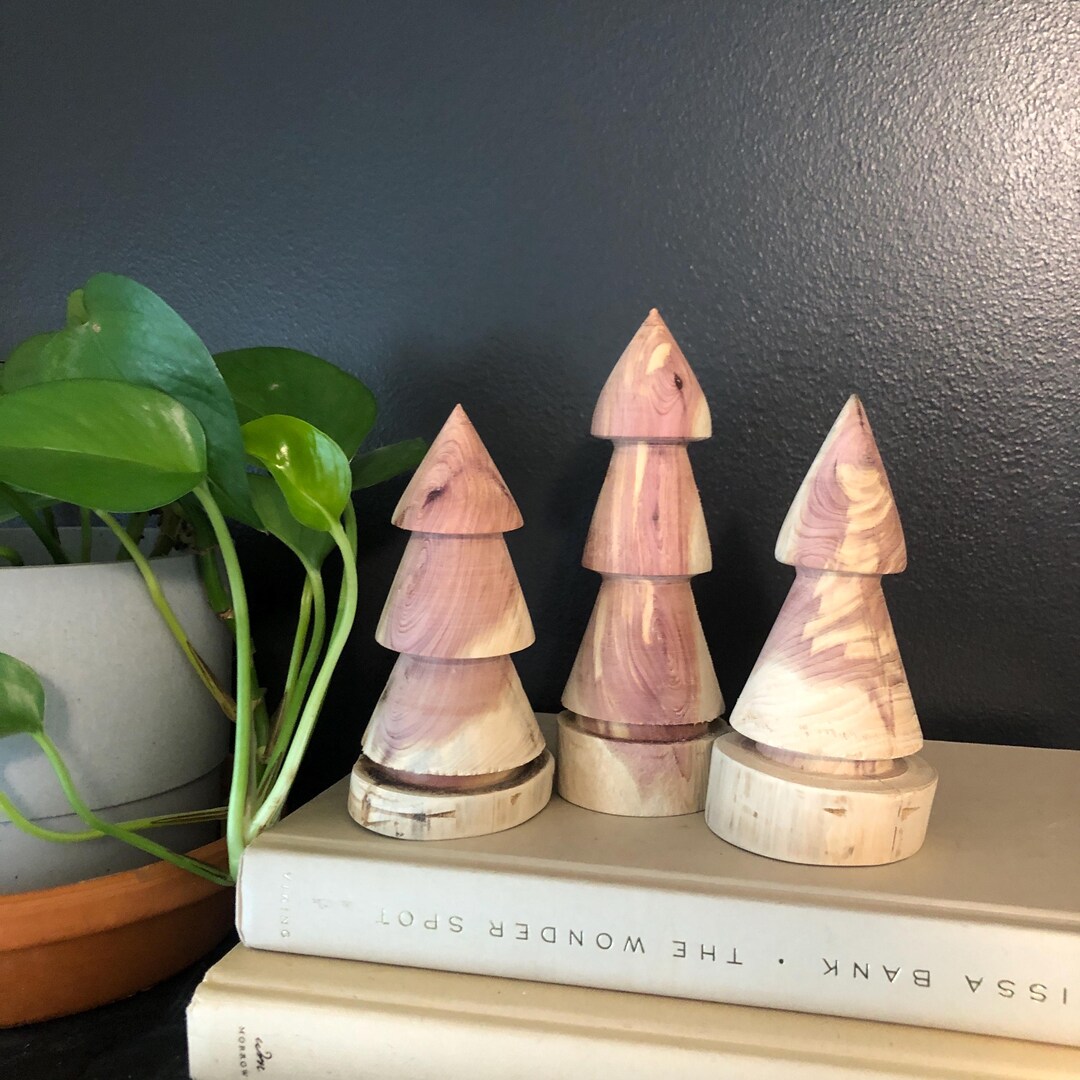 Handmade Mini Cedar Wooden Tree Shelf Decoration. Holiday. Christmas ...