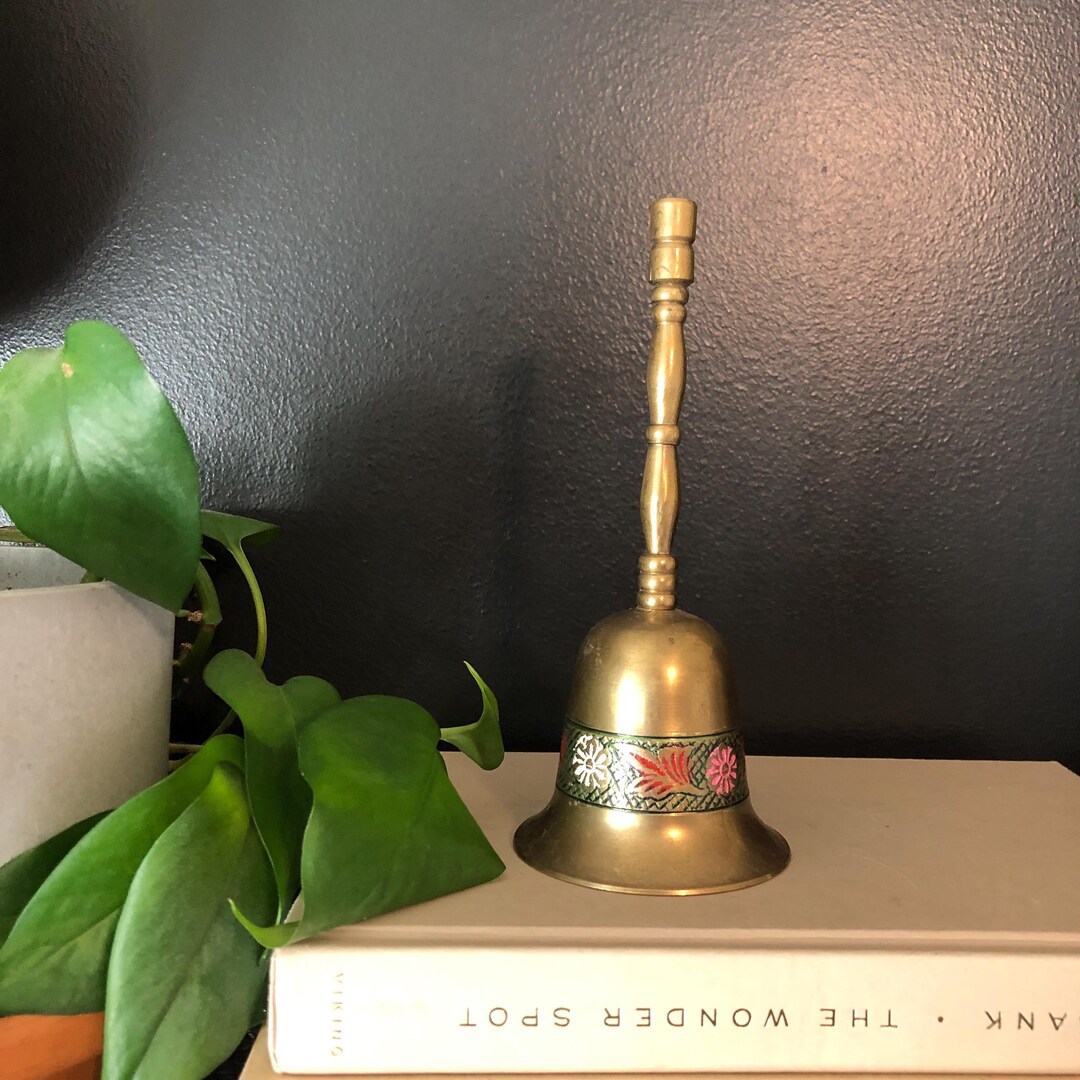 Vintage Etched Brass Decorative Bell. - Etsy