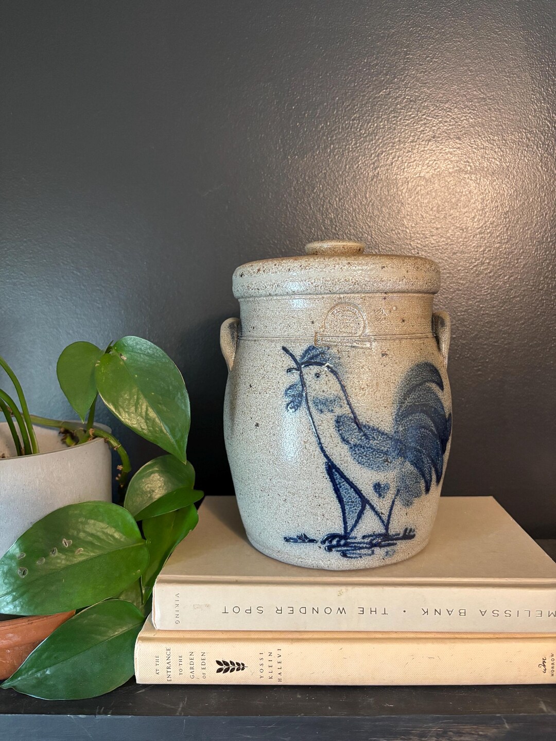 Vintage Huge Rowe Pottery Works Crock Rooster Motif 1986 - Etsy