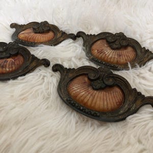 Vintage Art Deco Drawer Pulls Set of 4 Tortoise Brass - Etsy