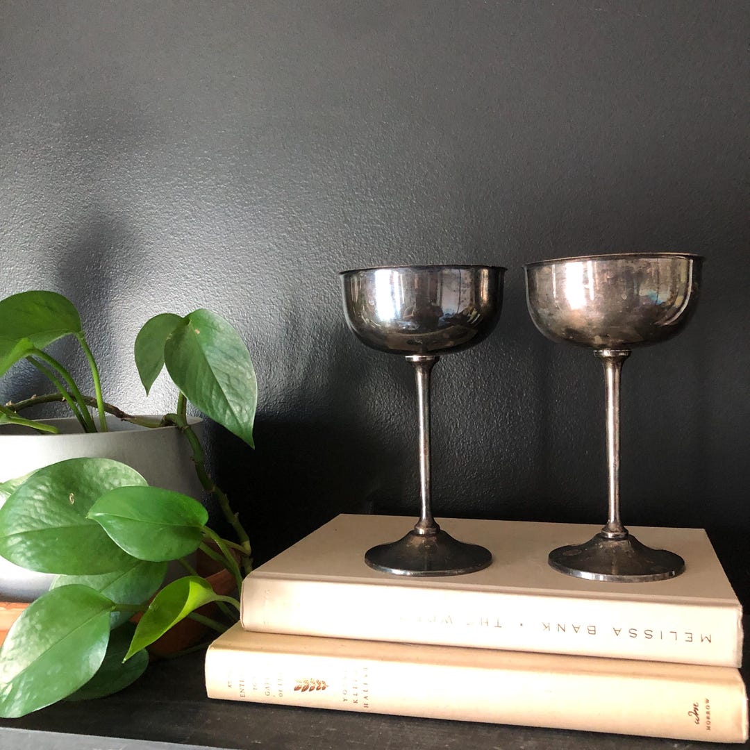 Vintage Silver Plated Goblet Set. Set of 2 - Etsy