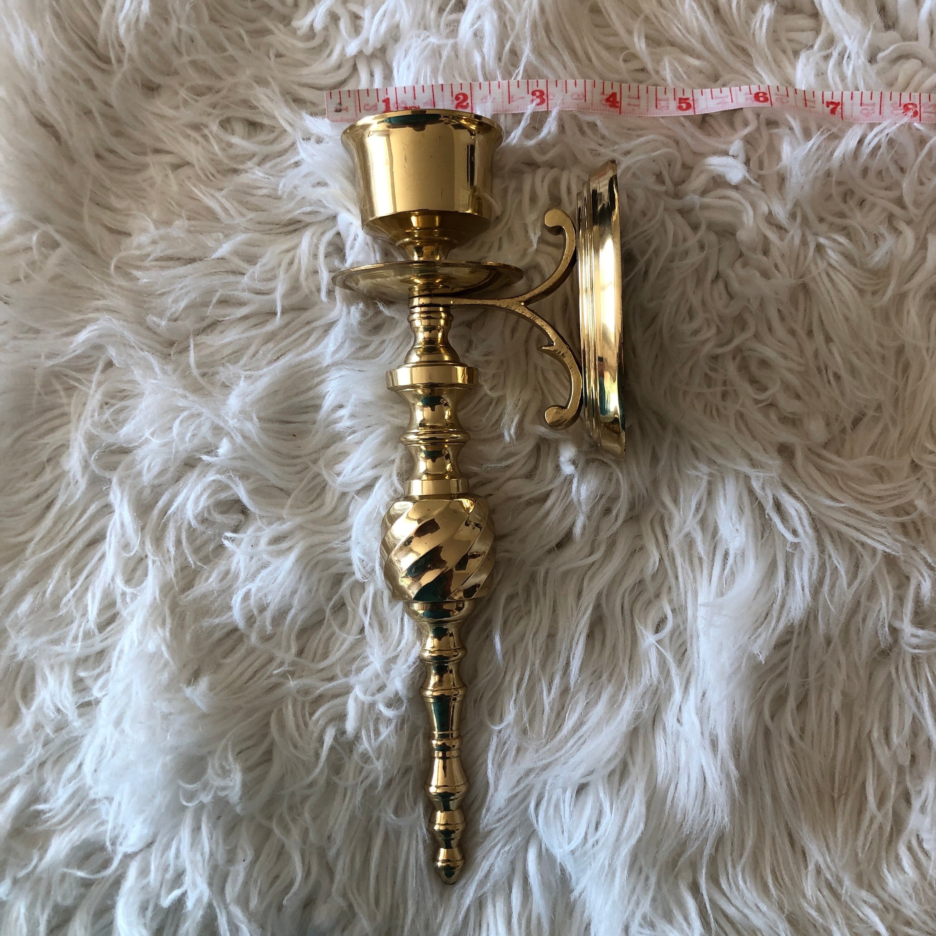 Vintage Solid Brass Sconce Pair: India-made Candlestick Holders - Etsy
