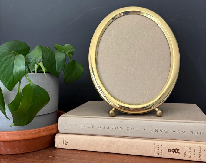 Vintage Solid Brass Oval Picture Frame - 8”x6” Easel - Etsy