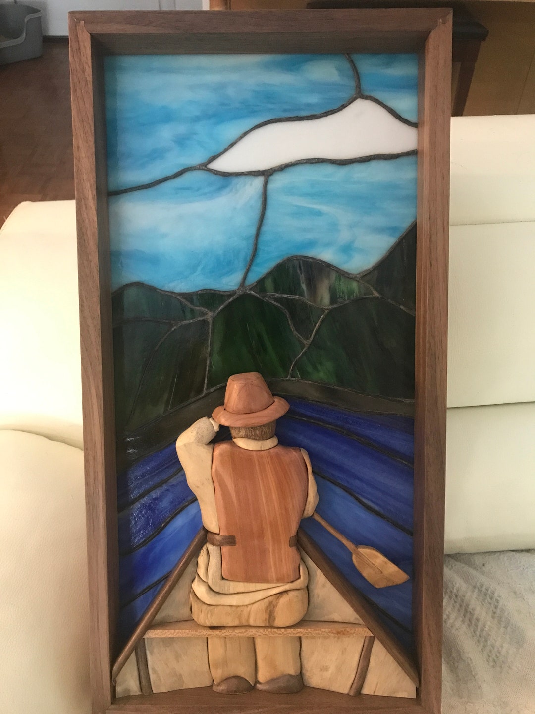 On the Lake Stained Glass Light Box - Etsy