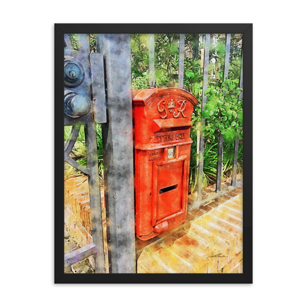 18x24 Red English Letter Box Framed Print - Etsy