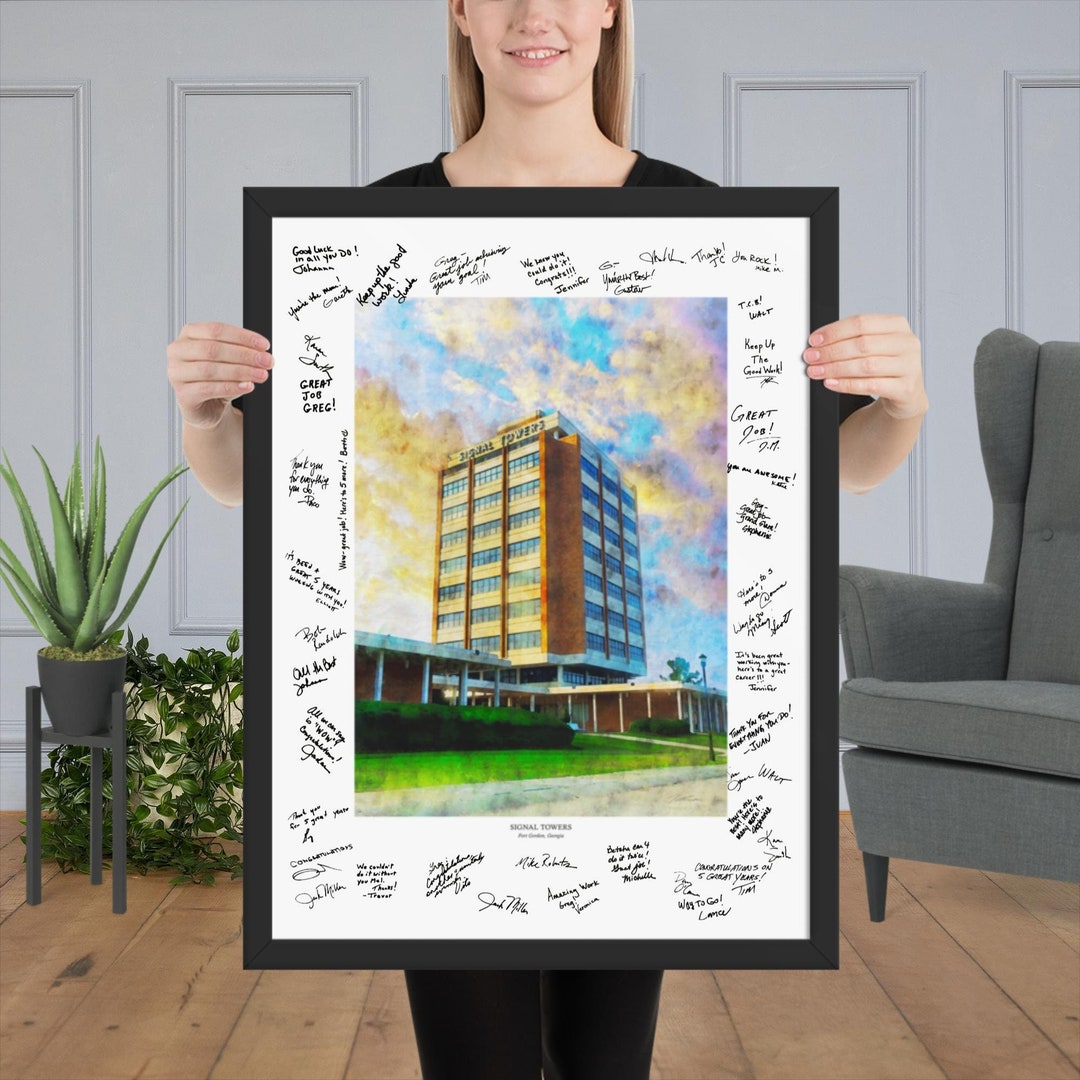 18x24 Fort Gordon Signal Towers Framed Signature Series Commemorative ...
