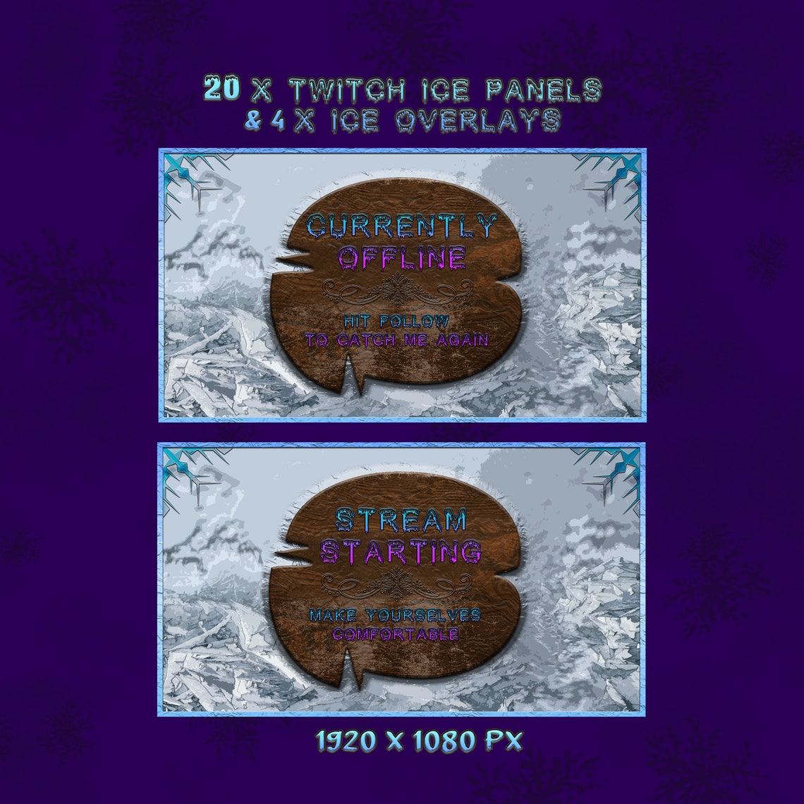 20 X Twitch Ice Panels & 4 X Ice Overlays | Etsy