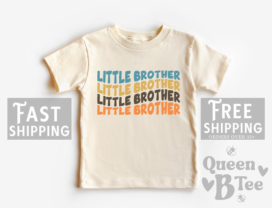 Little Brother Retro Shirt, Boys Sibling Tee, Natural Tee - Etsy