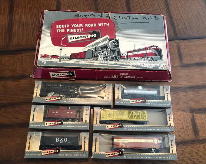 VINTAGE Gilbert Ho 320 Pennsylvania Switcher Freight Train Set, NIB ...