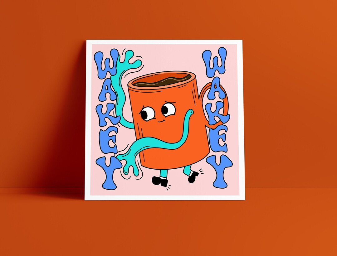 WAKEY COFFEE PRINT - Etsy UK