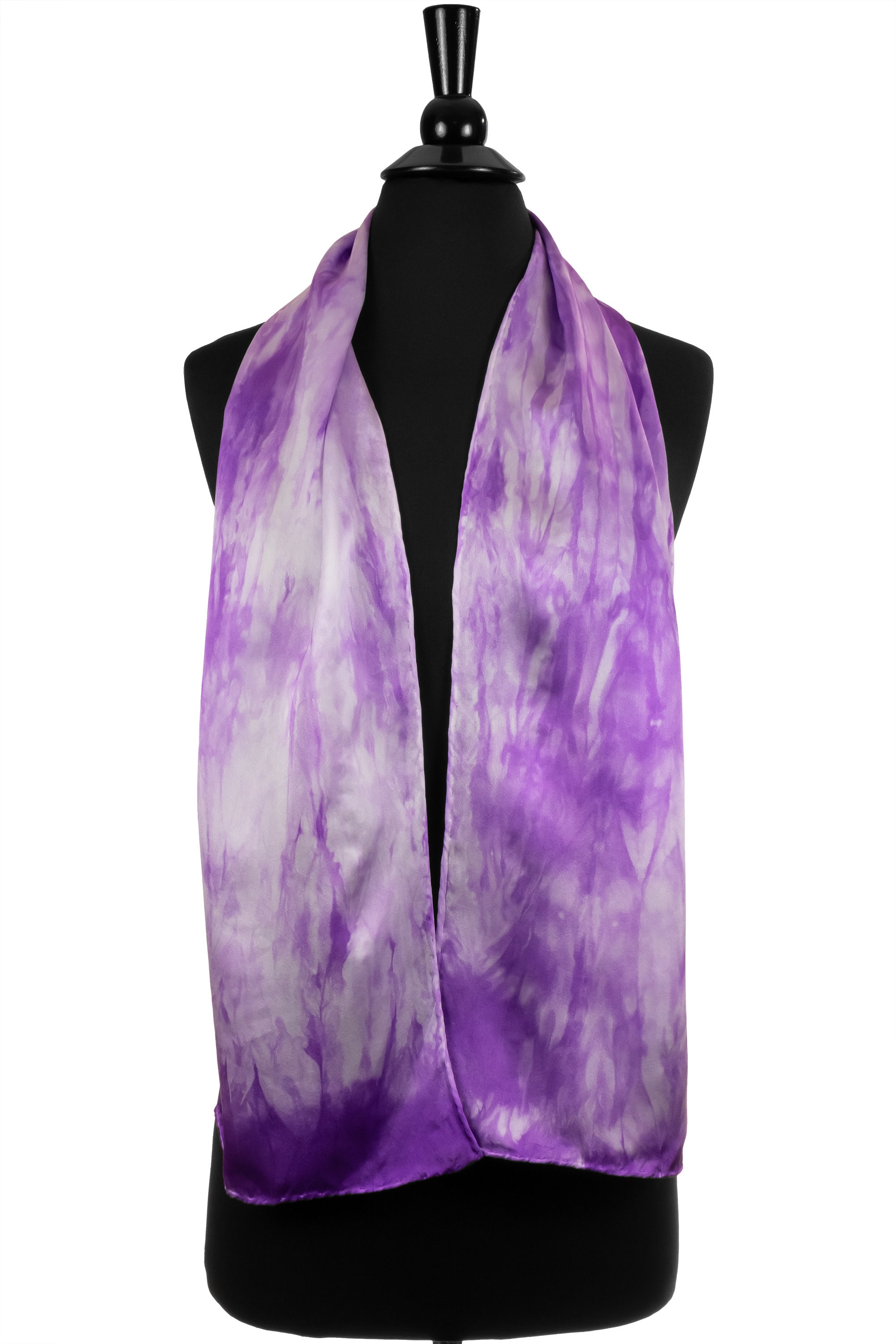 Light Purple Silk Scarf Silk Scarf in Lavender and White - Etsy