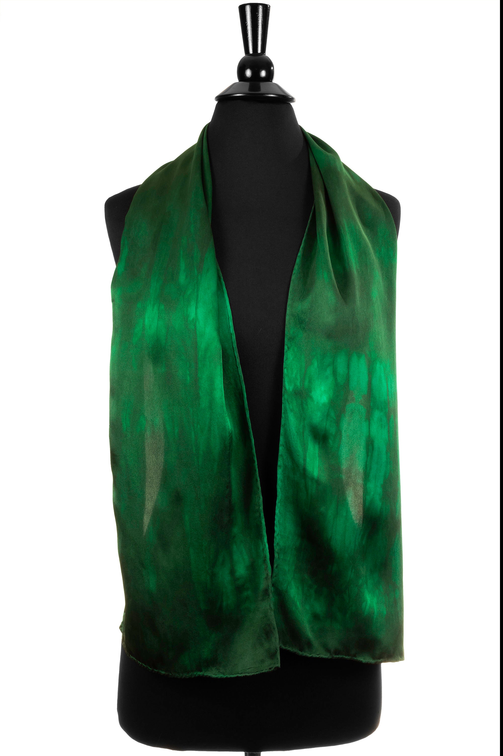 Dark Green Silk Scarf, Ready to Ship Silk Scarf in Deep Emerald Green ...