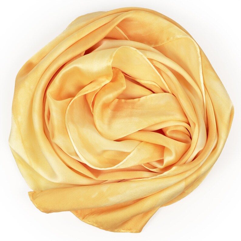 Golden Yellow Silk Scarf Hand Painted Silk Scarf for Mothers - Etsy